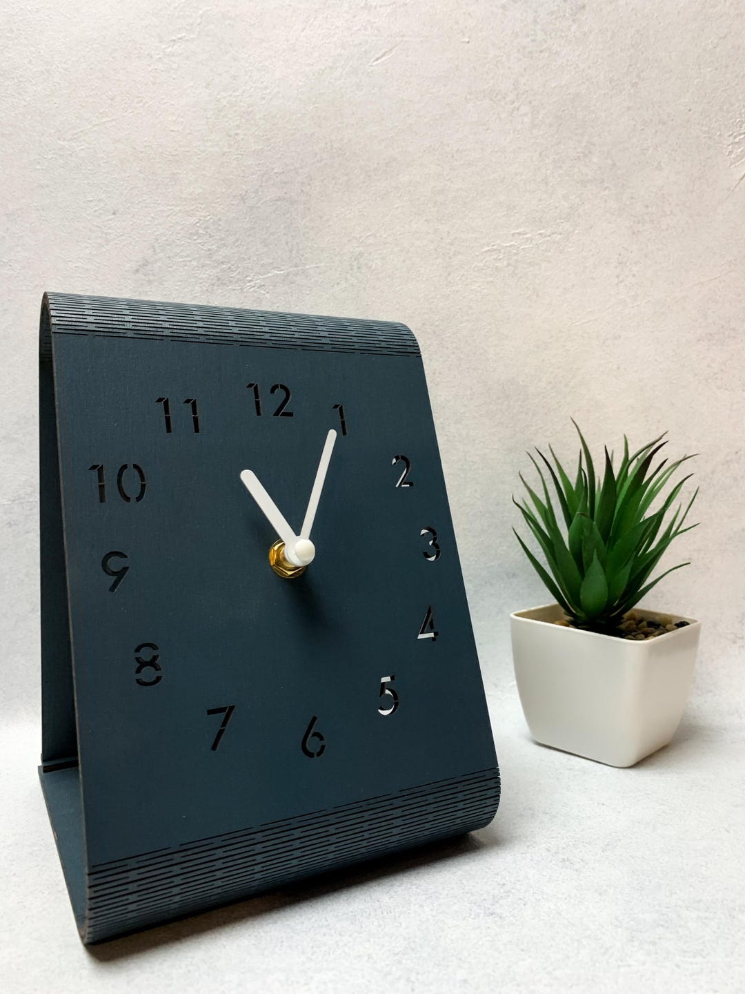 Minimalist Black Wood Desk Clock: Modern Home Office Decor - Etsy Australia