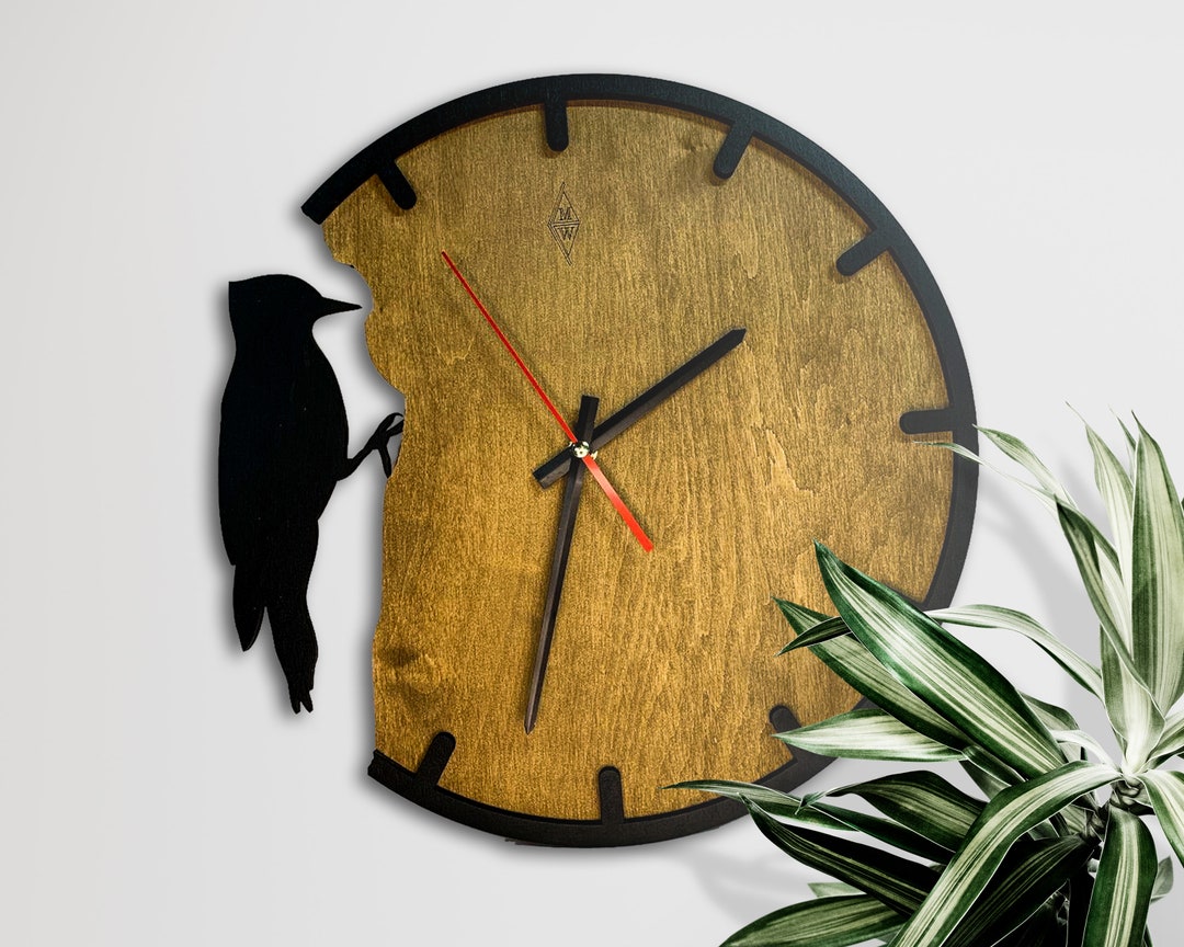 Personalized Woodpecker Wooden Wall Clock: Nature Decor - Etsy