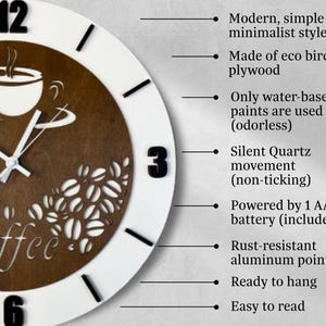 Personalized Coffee Bar Clock: Wooden Cafe Wall Decor - Etsy