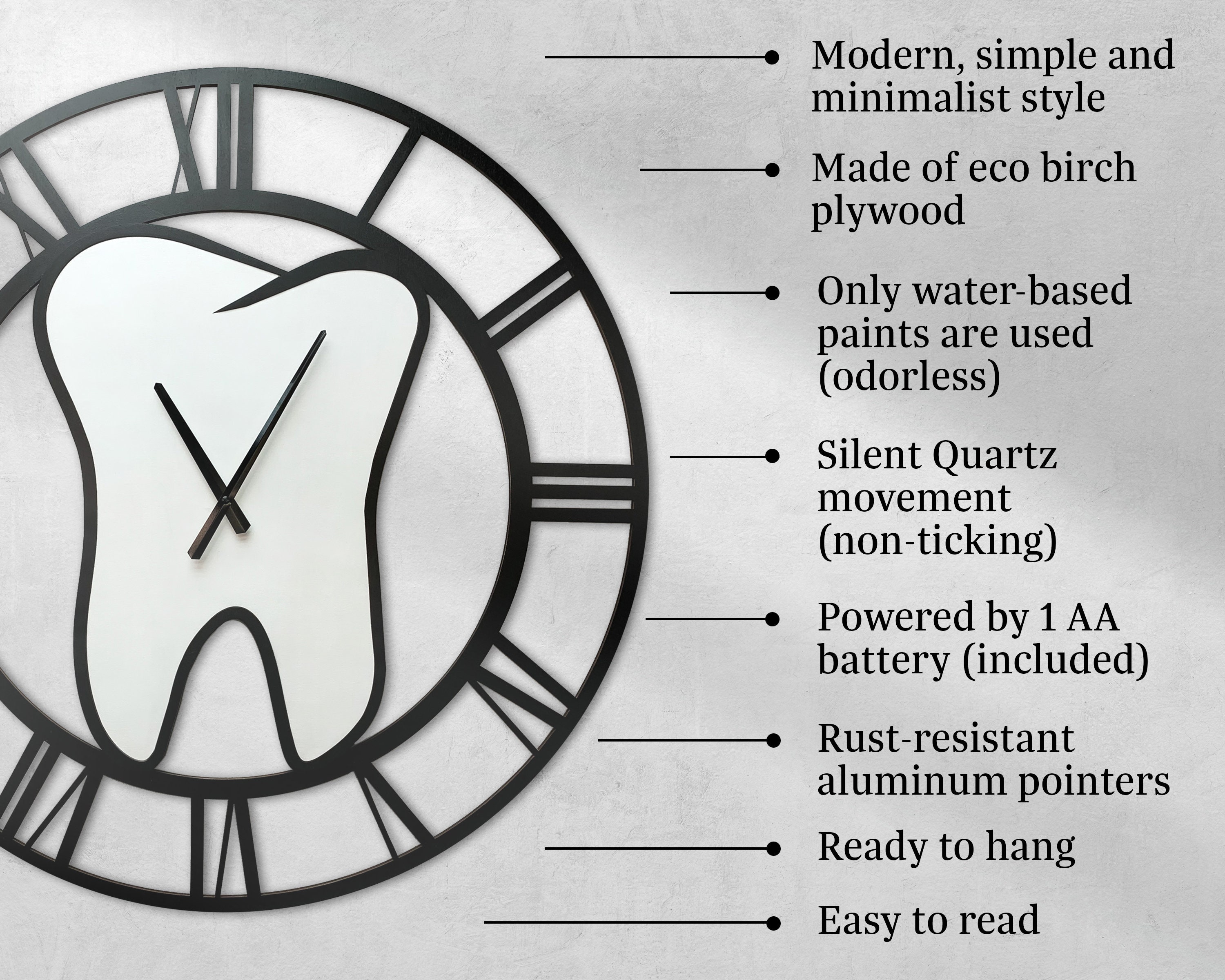 Personalized Wooden Tooth Clock: Dentist Office Decor - Etsy
