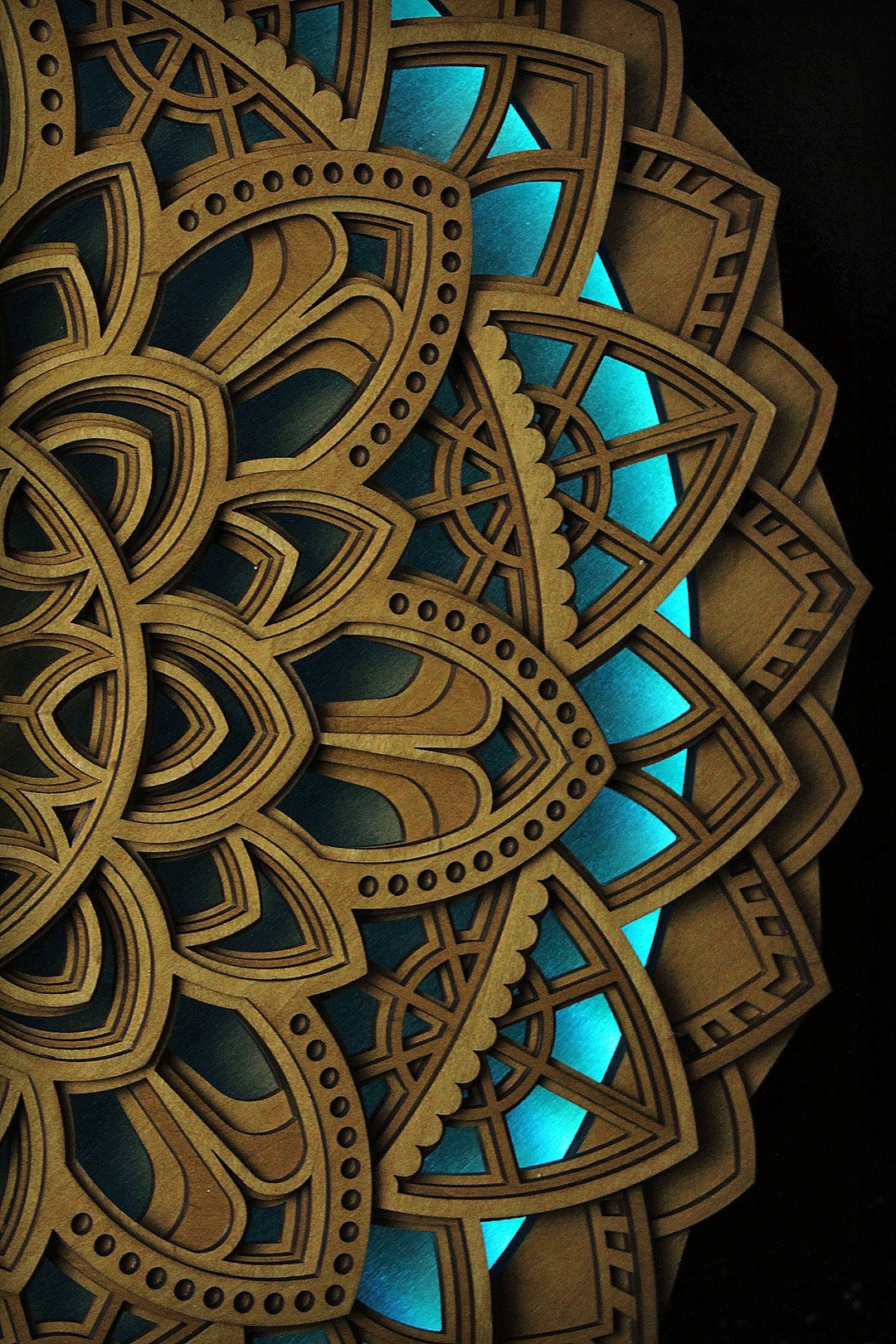 LED Mandala Wood Wall Art: Color Changing RGB Lighting - Etsy