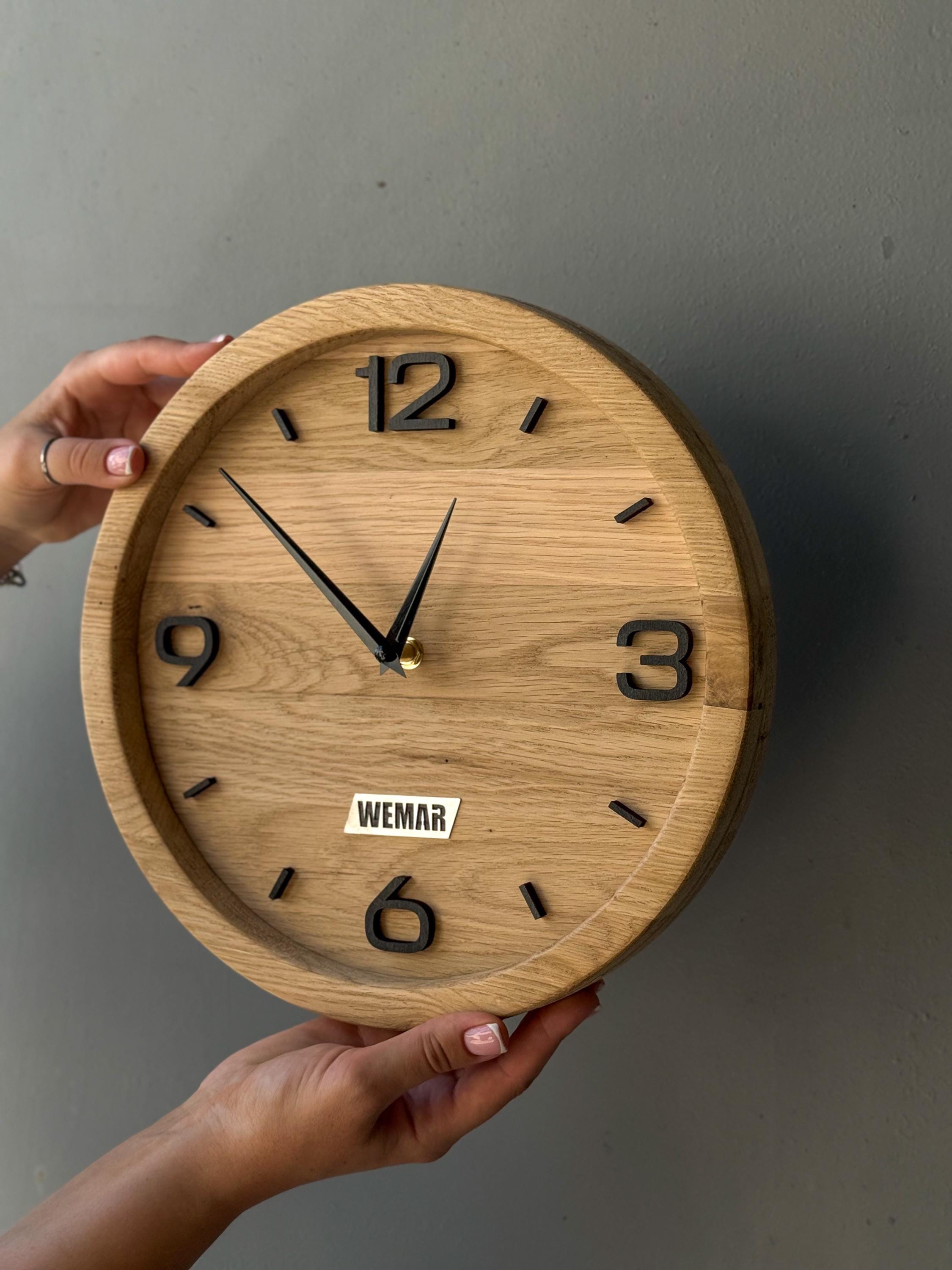 Solid Oak Wall Clock: Minimalist Scandinavian Home Decor - Etsy