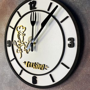 Cooking Clock Wall| Kitchen Themed Clock |cooking Wooden Clock ...
