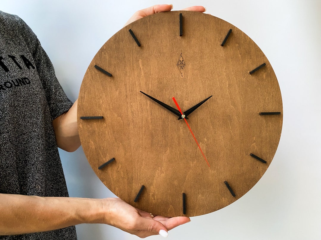 Simple Wooden Wall Clock,minimalist Brown Clock for Office or Home ...