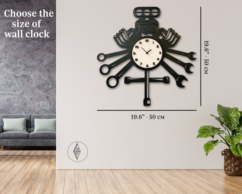 Custom Wooden Car Engine Clock: Garage Decor Gift - Etsy