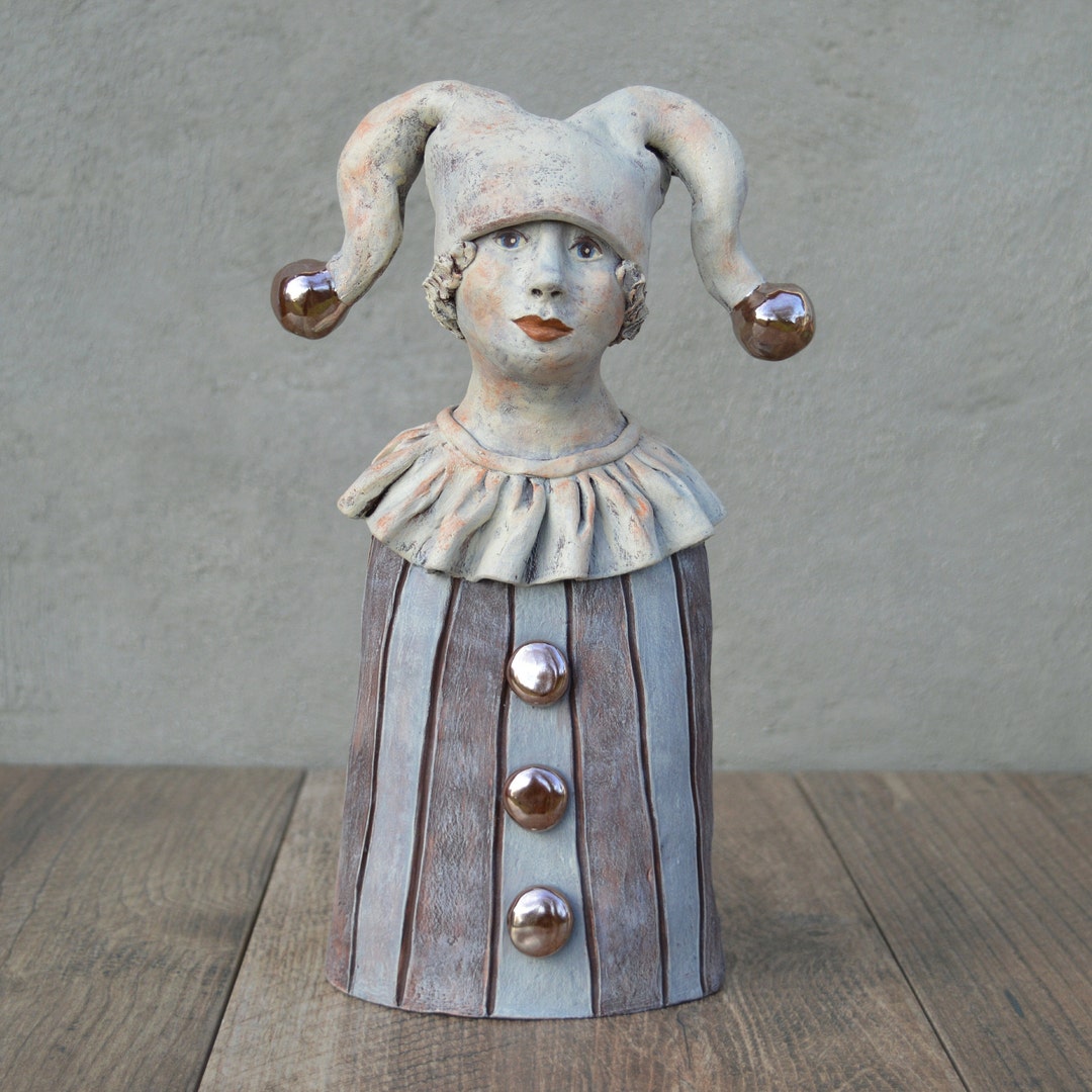 Harlequin, Bust Handmade Ceramic Sculpture. - Etsy