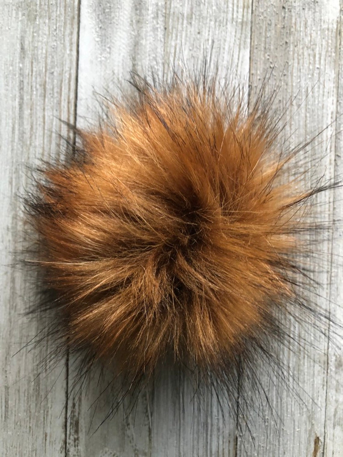 Foxy Faux Fur Pom Pom, Golden Fox Long Pile Faux Fur, Hat Topper ...