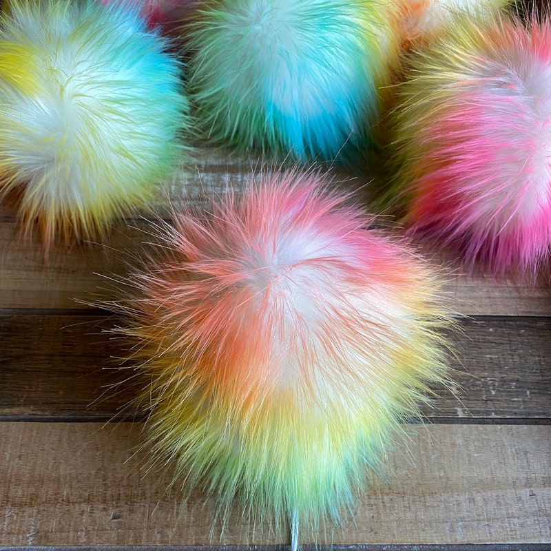 Rainbow Pom Poms - Etsy