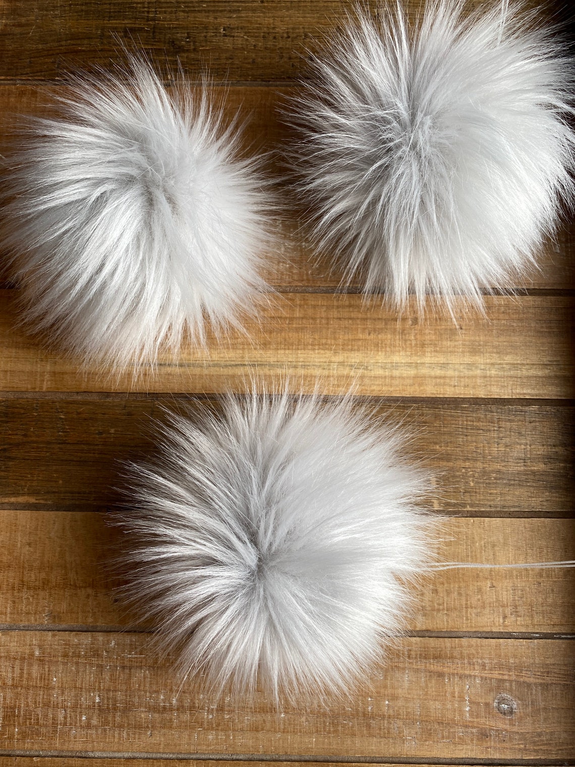 Platinum Large Faux Fur Pom Pom | off White Long Pile Faux Fur ...