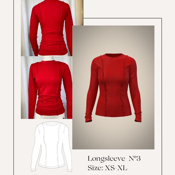 Longsleeve Digital PDF Sewing Pattern Size XS-XL 5 - Etsy