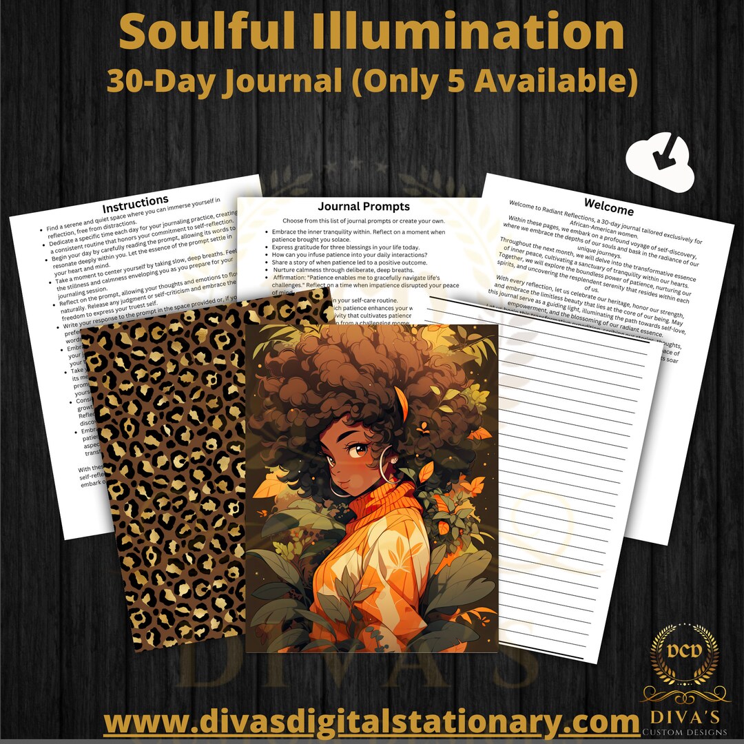 Soulful Illuminations A 30 Day Journal for African-american Women DFY done for You Journal ...