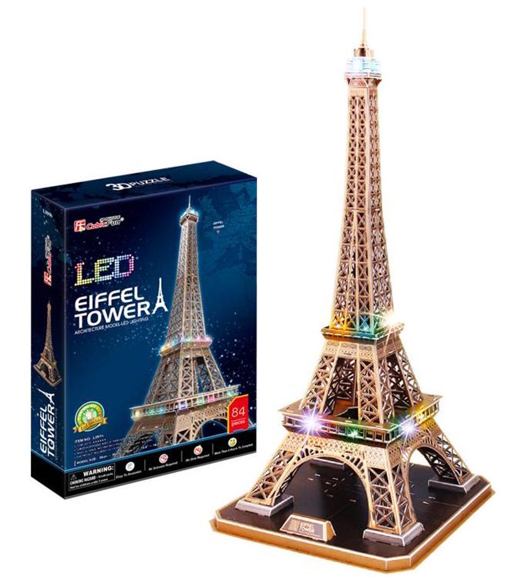 Large Size Eiffel Tower Paris LED Jigsaw Puzzles 780mm X 390mm X 360mm Sealed Christmas Birthday ...