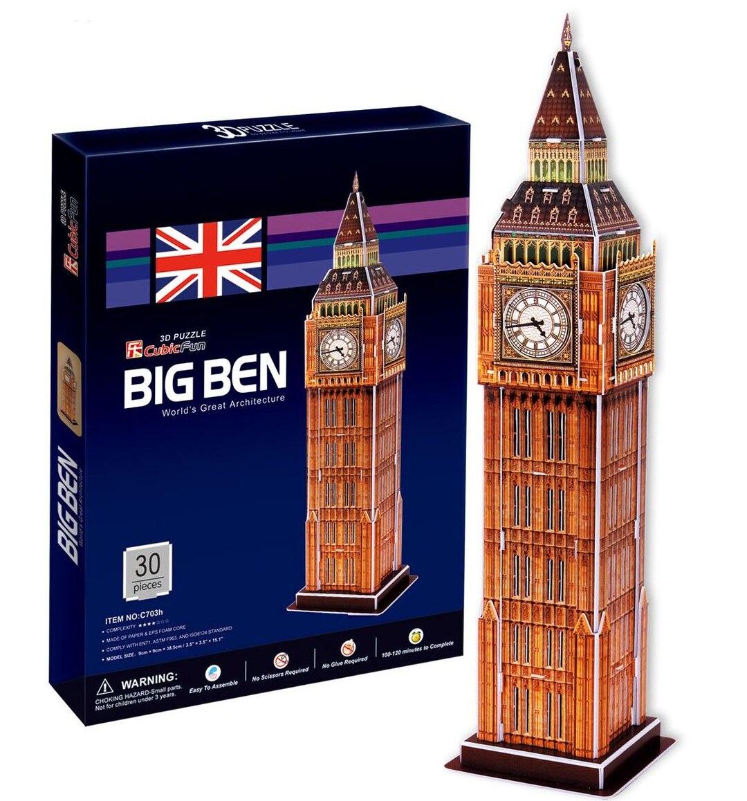 The Big Ben Jigsaw Model Kit Cubicfun 3d Puzzles for Adult 385mm X 90mm ...
