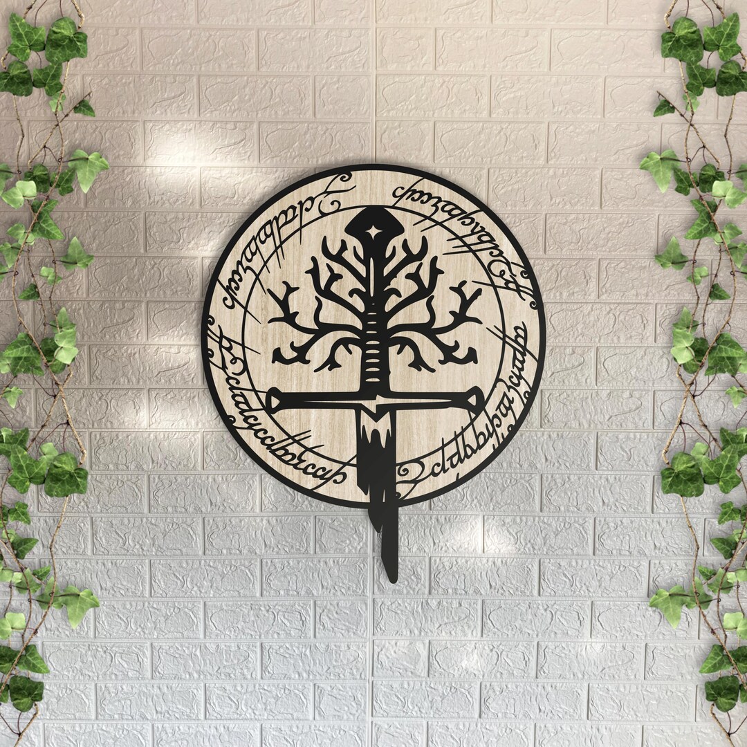 Narsil Sword Wooden Wall Art Lord of the Rings Wall Decor Handmade ...