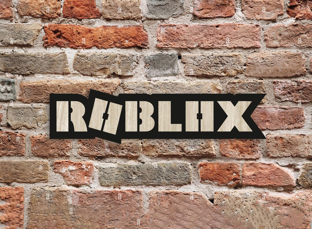 Roblox Logo Wooden Wall Art - Handmade Gaming Room Decor - Rustic Wood ...