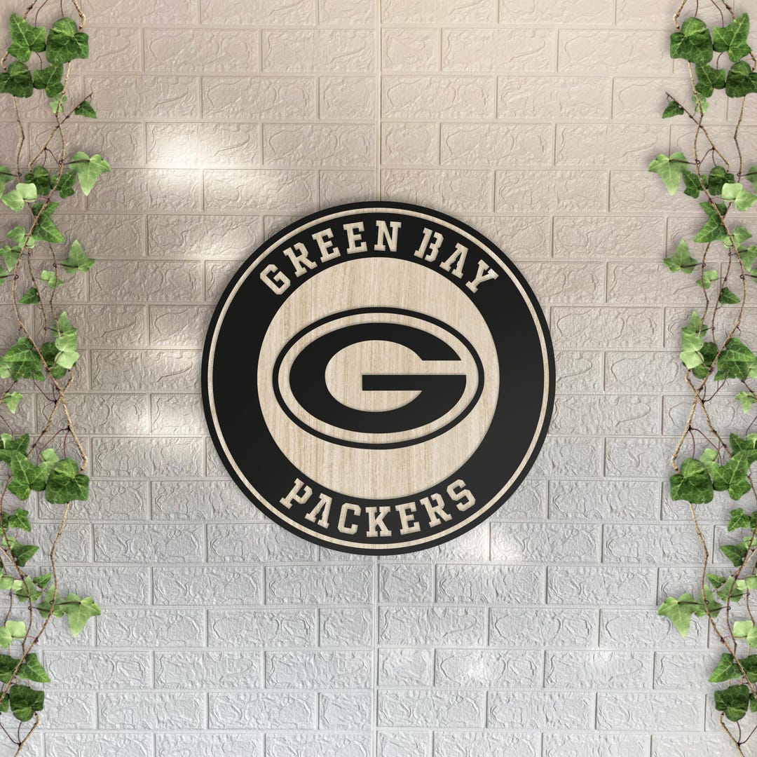 Green Bay Packers Wooden Wall Decor, Laser Cut Design With Light and ...