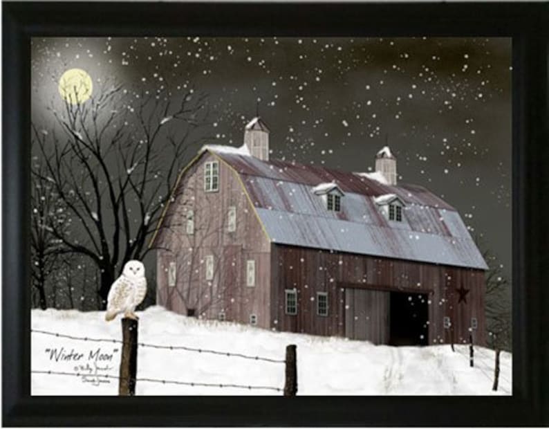 Winter Moon Framed Art by Billy Jacobs new - Etsy