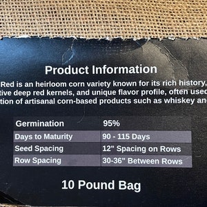 Jimmy Red Heirloom Dent Corn Seeds; Better Than Bloody Butcher; Famous ...