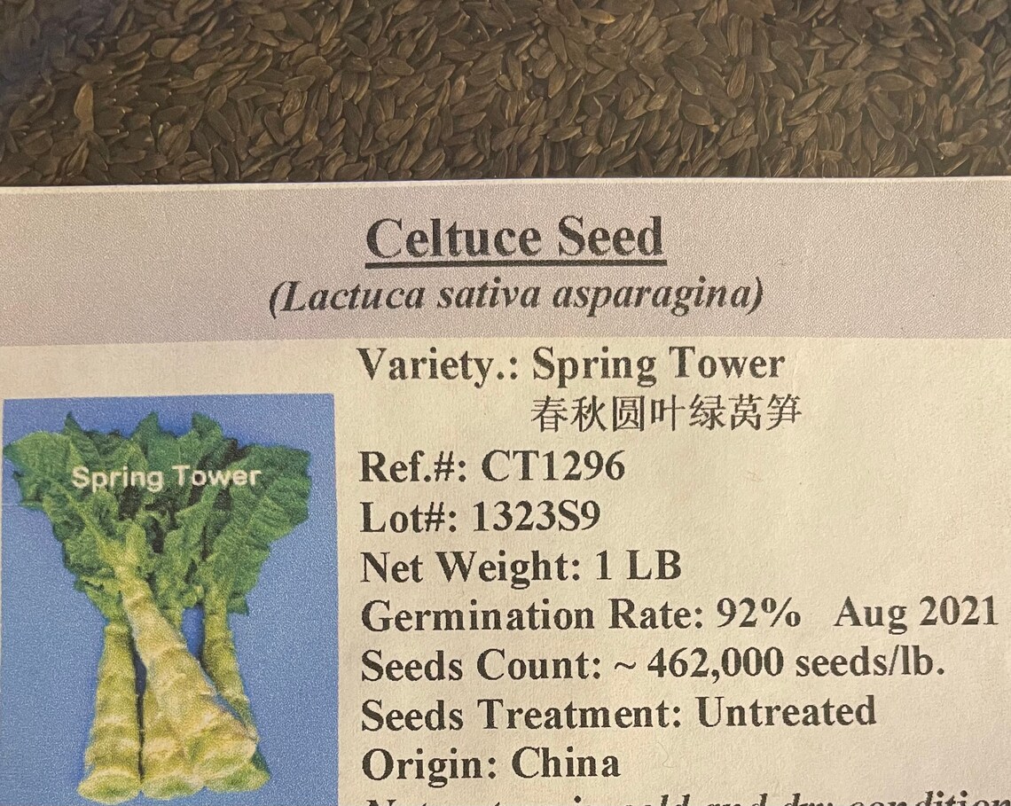 2-gram 2000 SPRING TOWER CELTUCE Seeds 春秋圓葉綠莴笋 Stem Lettuce | Etsy