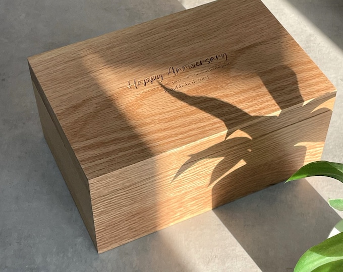 Large Wooden Keepsake Box With Lid - Wood Storage Box for Home ...