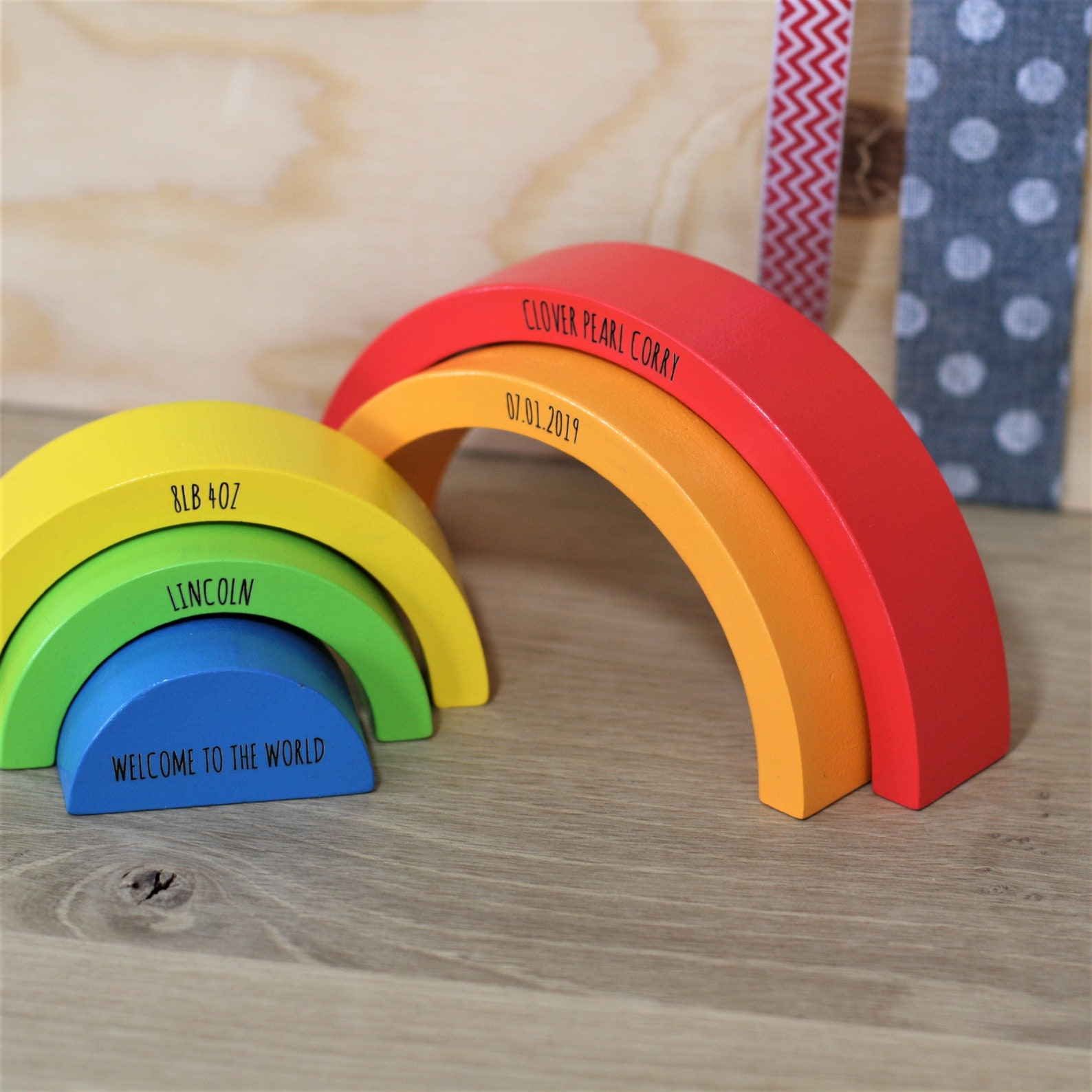 Personalised Wooden Rainbow Building Blocks for Kids Wooden - Etsy