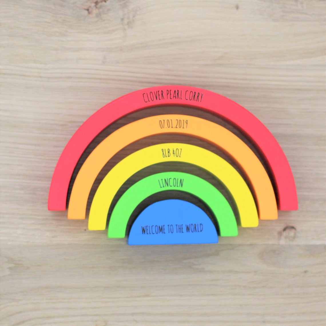 Personalised Wooden Rainbow Building Blocks for Kids Wooden - Etsy