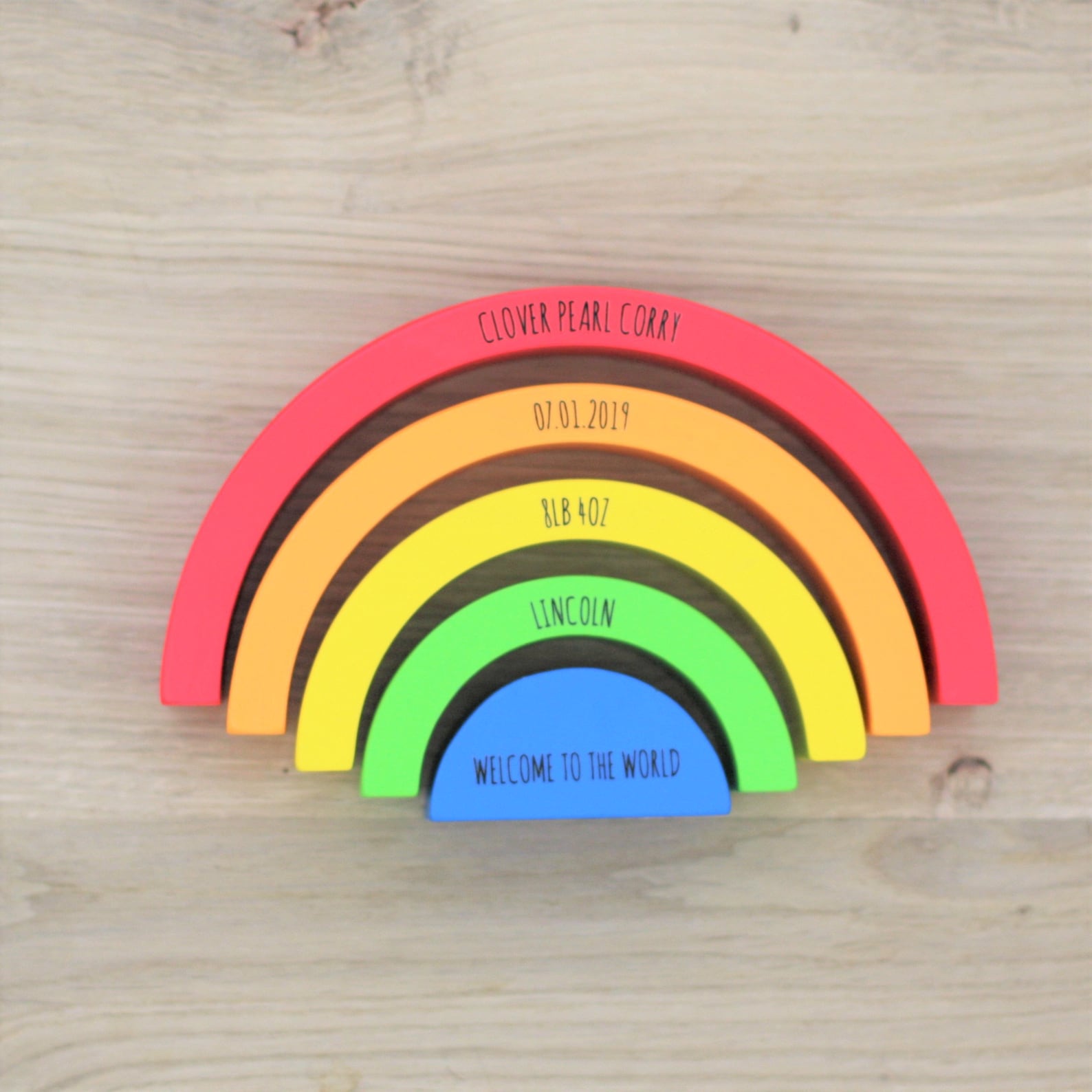 Personalised Wooden Rainbow Building Blocks for Kids Wooden - Etsy