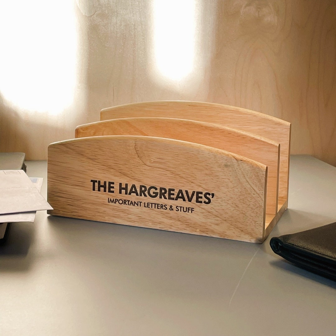 Personalised Wooden Letter Rack | Wooden Letter Organiser | Bespoke ...