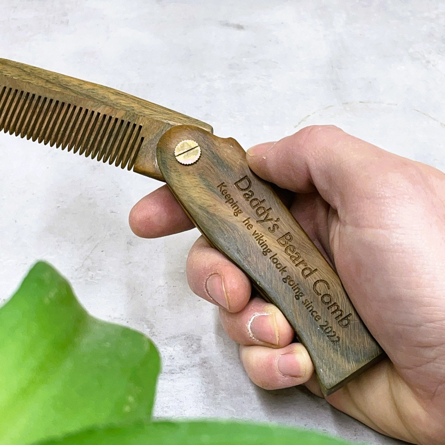 Personalized Wooden Folding Beard Comb: Men's Grooming Gift - Etsy UK