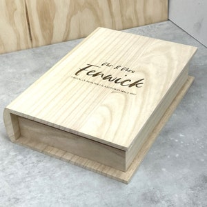 Personalised Wooden Book Keepsake Box | Gifts for Families | Family ...