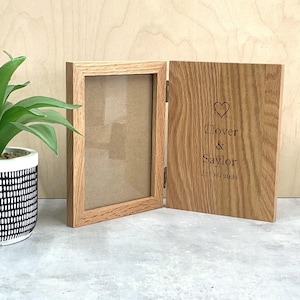 Personalised Wooden Book Picture Frame | Personalised Oak Picture Frame ...