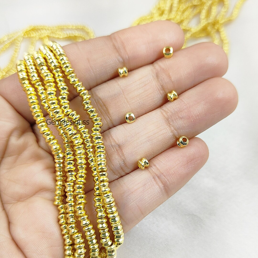 Tiny Tube Shape Beads - Gold Findings Beads - Jewelry Making Beading ...