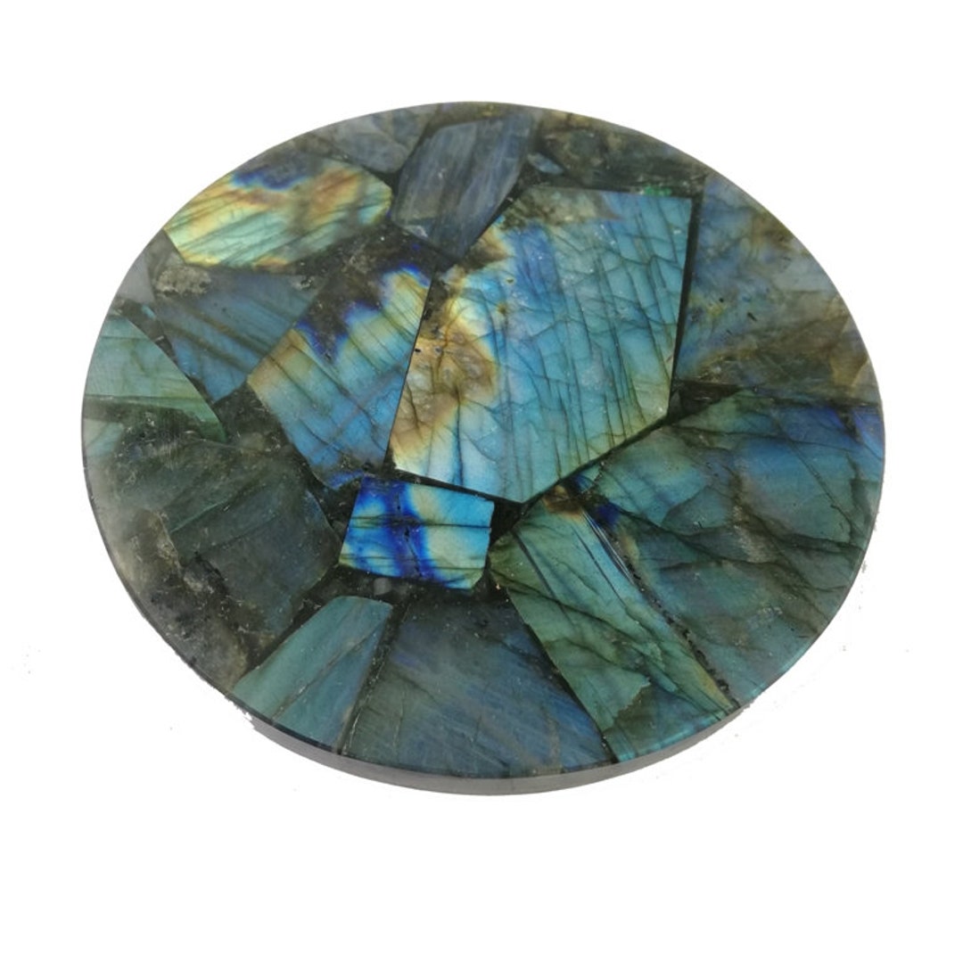 Round Labradorite Tea Coaster ,gemstone Handmade Tea Coaster, 4" Long ...