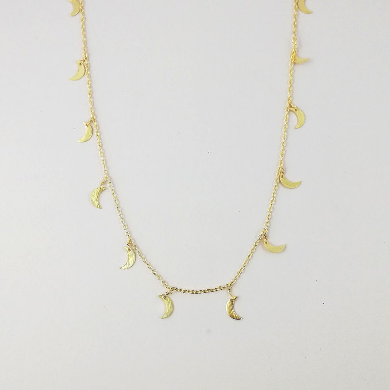 Gold Plated Half Moon Design Chain Necklace Jewelry Earring | Etsy