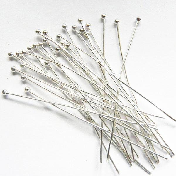 50 Pcs Set of Round Ball Head Pins 50mm Long / 2 Inches Long / 22 Gauge ...
