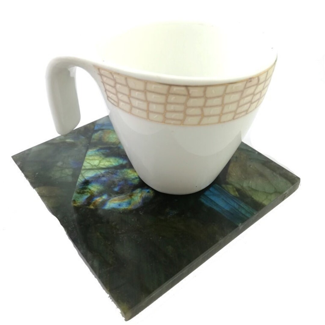 Labradorite Square Shape Tea Coaster ,gemstone Handmade Tea Coaster, 4 ...