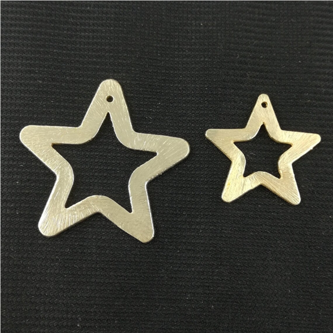 5 Piece Set of Brushed Gold Plated Star Charms Metal Jewelry | Etsy