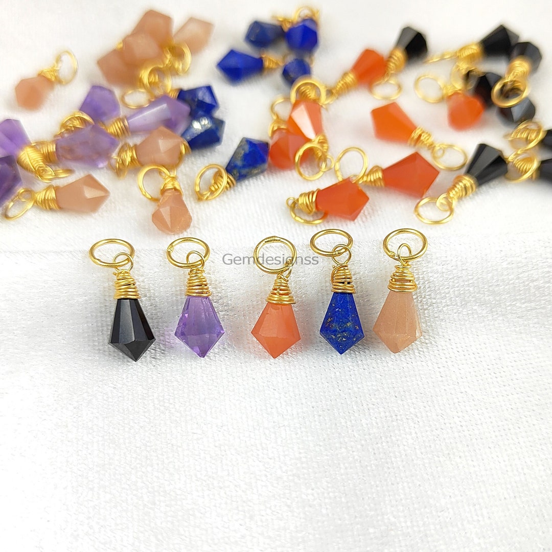 Fancy Spikes Point Gemstone Pendant - 925 Wire Wrapped Gemstone Charms ...