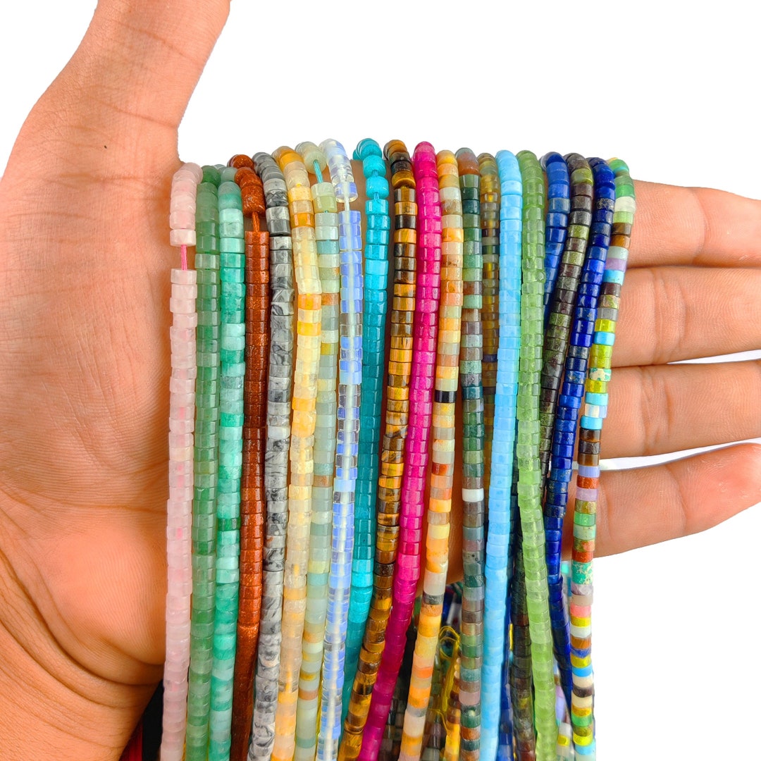Heishi Tube Shape Gemstone Beads, 4x2mm Natural Bead 13 Inch Strands ...