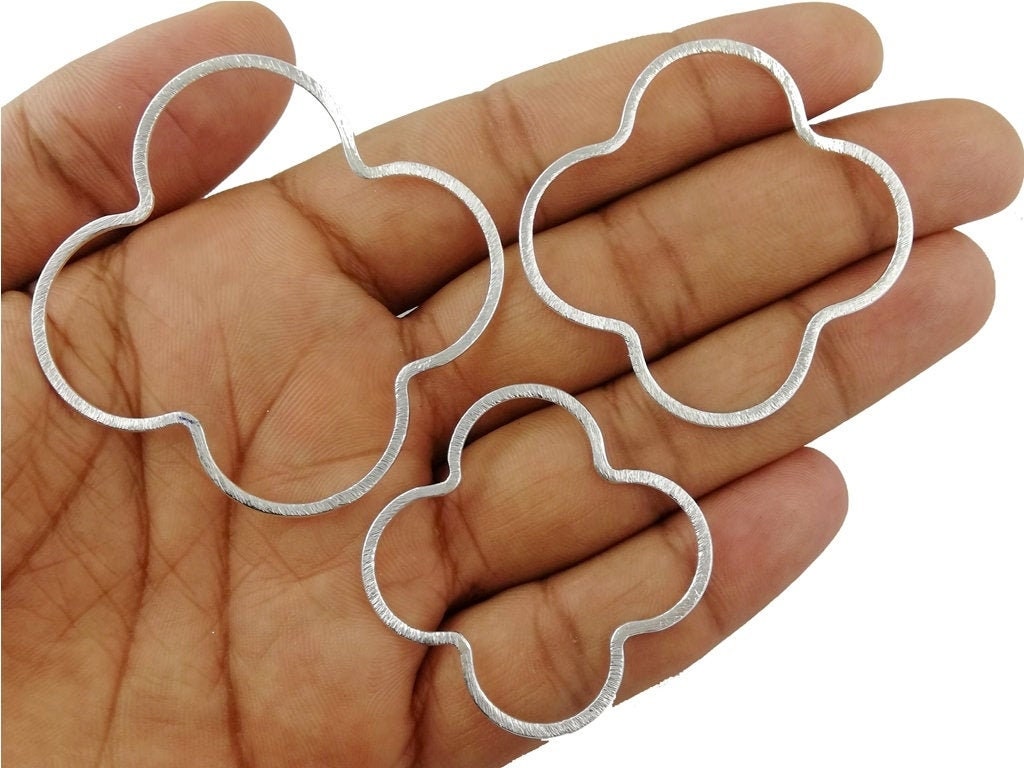 5 Piece Set of Metal Brushed Silver Finish Clover Metal - Etsy