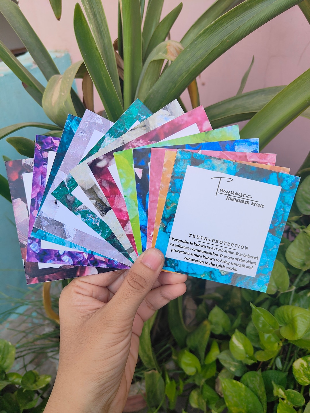 12 Pcs Set of Birthstone Card - Birthstone Meaning Template Card ...