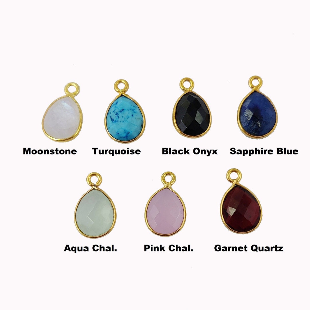 Pendentif en forme de poire avec pierres précieuses 7 x 11 mm Pendentif ...