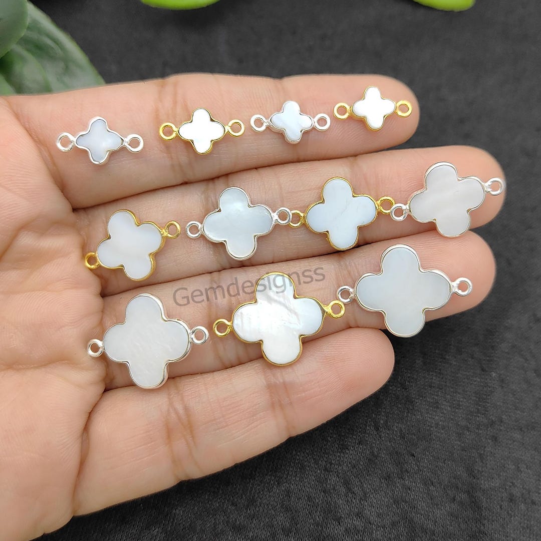 Mother of Pearl Clover Connector - Four Leaf Clover Connector - Jewelry ...