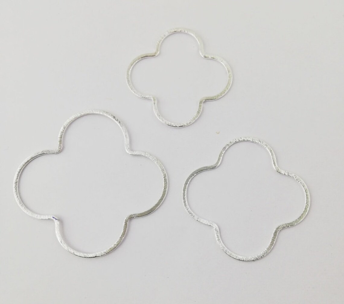 5 Piece Set of Metal Brushed Silver Finish Clover Metal - Etsy