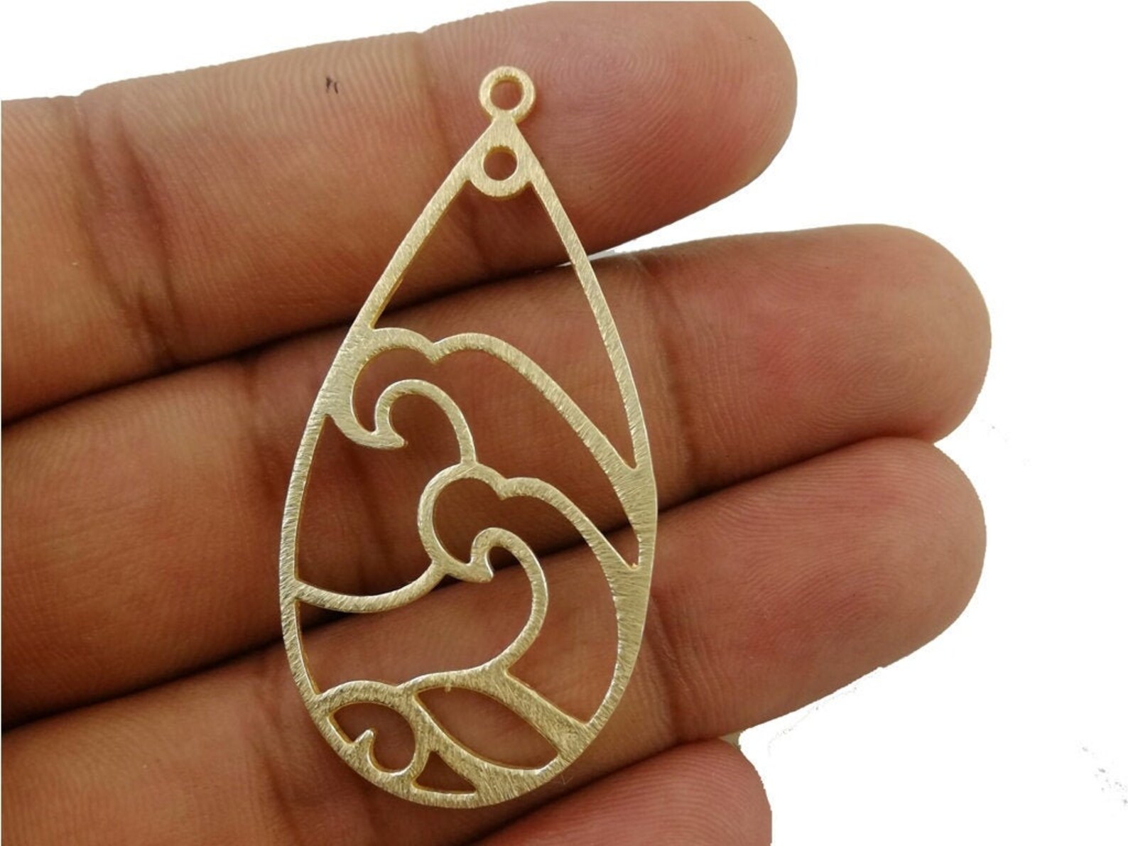 5 Piece Set of Brushed Gold Finish Fancy Pear Drop Charms - Etsy