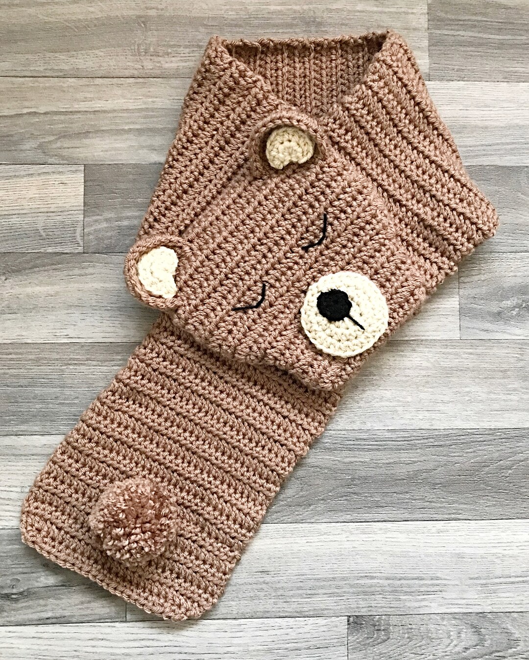 Bear Scarf | Crochet | Digital PDF Pattern | Keyhole Scarf | Woodland ...