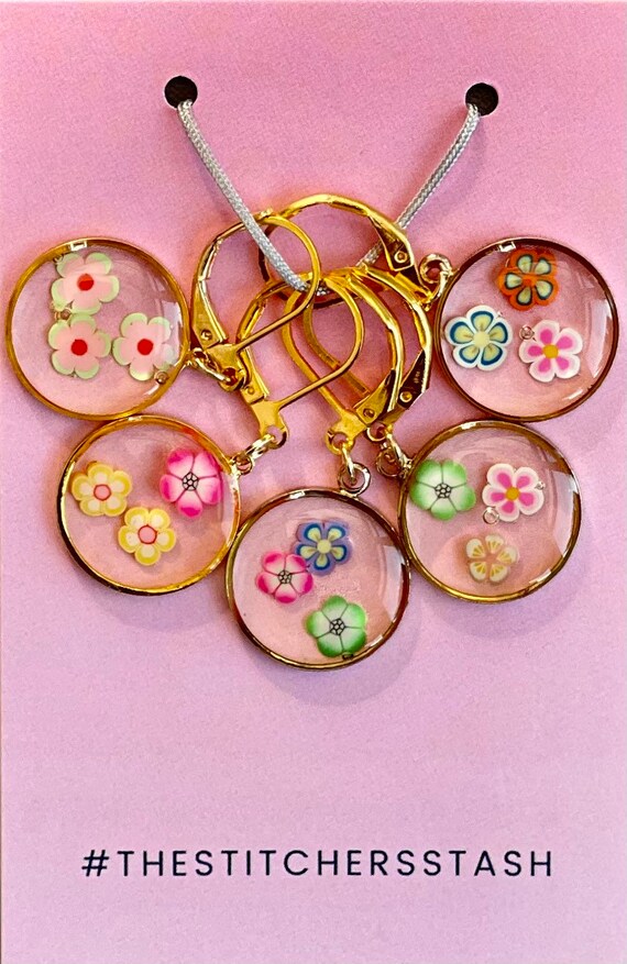 Sewing & Fiber Set of 5 Pearl Resin Stitch Markers FREE GIFT with EVERY ...