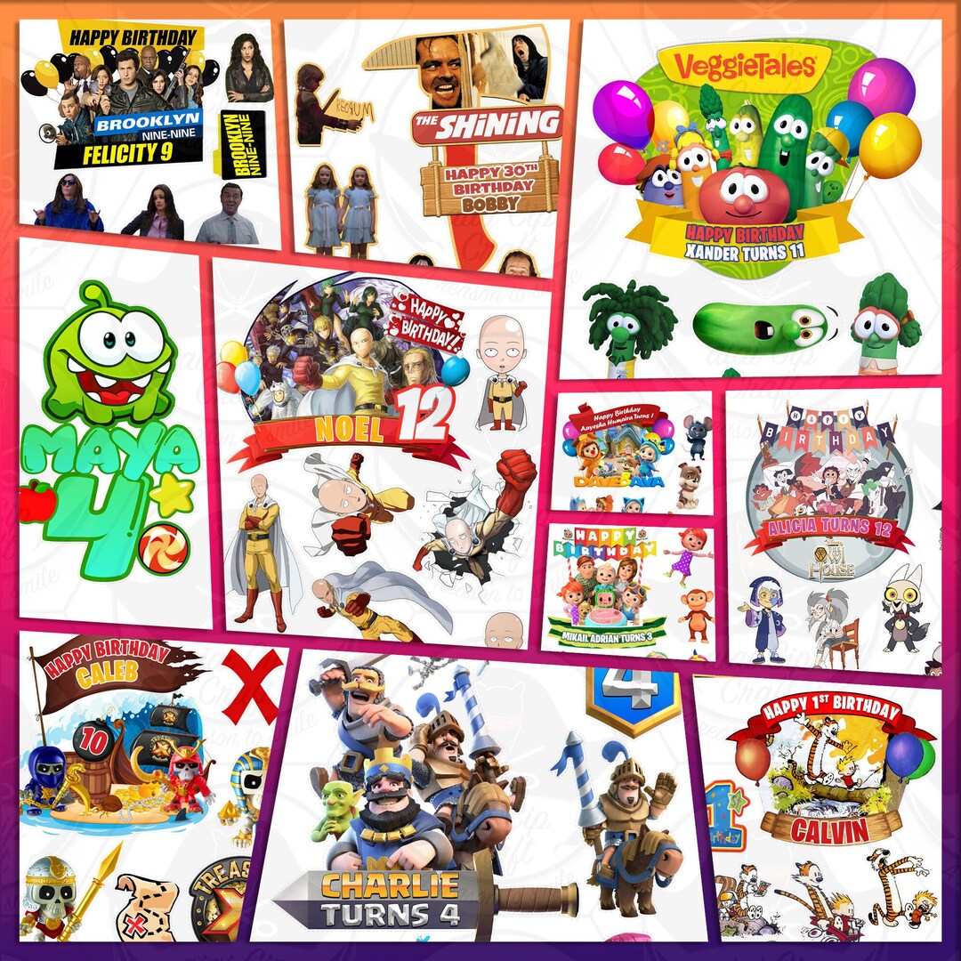 Any Custom/personalized Cartoon Cake Topper Printable Files - Etsy