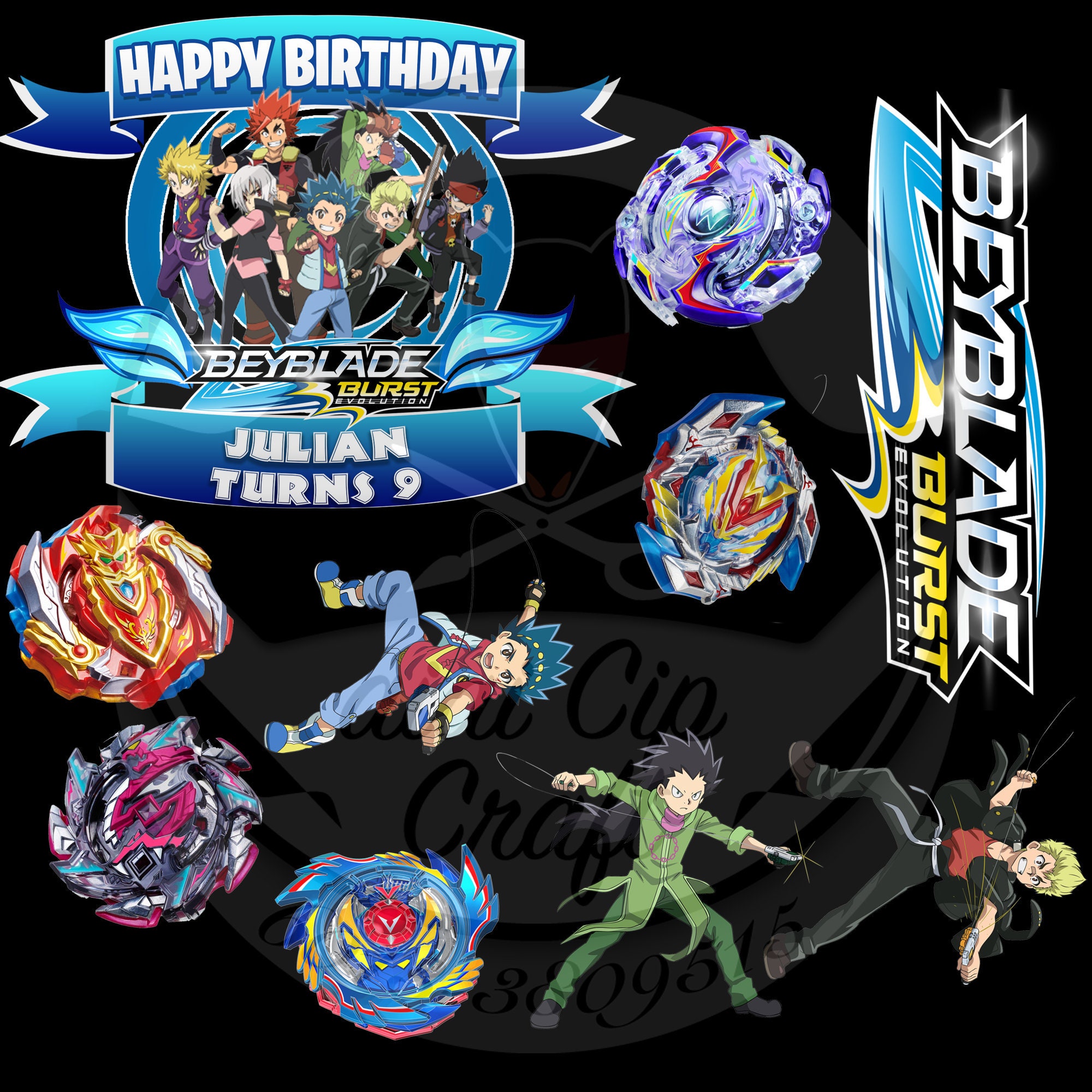 Custom Beyblade Cake Topper Template V2 | Etsy Canada