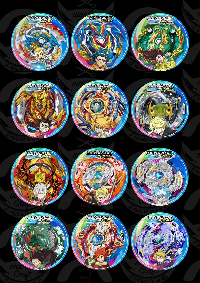 Beyblade Cupcake Topper Digital Template - Etsy